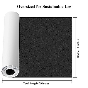 Large Leather Repair Tape (17 X 79 Inch), Self Adhesive Leather Repair Patch, Waterproof, Wear-Resisting, DIY Leather Repair Tape for Sofa, Chair, Car seat, Couches, Handbages, Furniture (Black)