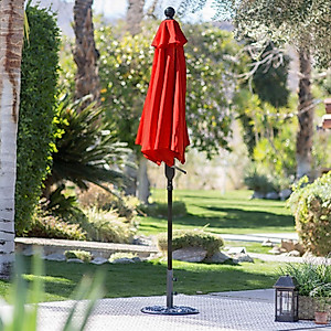 Westcharm Patio Umbrella Outdoor Table Umbrella with 6 Sturdy Ribs and Crank 6.5 ft, Red Umbrella
