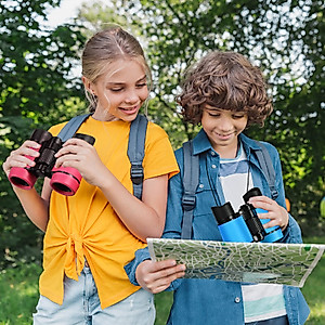 6 Pack Kids Binoculars Shock Proof Toy Binoculars Set for Age 3-12 Years Boys Girls Hunting Folding Small Telescope Birthday Gifts Bird Watching Educational Learning Camping Outdoor (Vivid Colors)