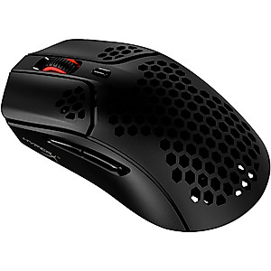 HyperX Pulsefire Haste – Wireless Gaming Mouse – Ultra Lightweight, 61g, 100 Hour Battery Life, 2.4Ghz Wireless, Honeycomb Shell, Hex Design, Up to 16000 DPI, 6 Programmable Buttons – Black, 4P5D7AA