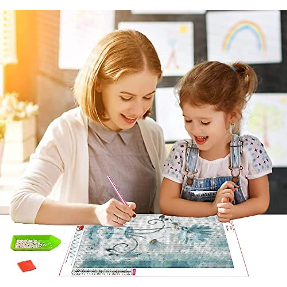 VIGEGU Diamond Painting Kits for Adults - 5D Diamond Art Kits for Adults Kids Beginner,DIY Flowers Full Drill Diamond Dots Gem Art Crafts for Home Wall Decor 12x16inch