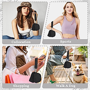 Mini Zip Around Wristlet Wallet for Women, Small Keychain Wallet Dual Pouch Portable Detachable Coin Purse Card Holder, Mini Pocket Key Chain Wristlet Wallet Ideal Birthday Gift(Pink+White)