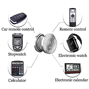 SKOANBE SR726SW 397 1.5V Silver Oxide Watch Battery-10 Packs
