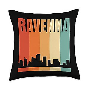 Ravenna Town Nkyline Ravenna Nkyline Throw Pillow, 18x18, Multicolor