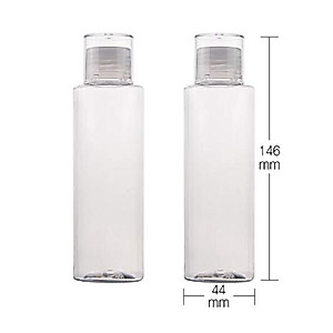 5 oz Clear Plastic Empty Bottles Travel Bottle Container with Flip Cap BPA -free Sample Tube Jars for Cosmetic Bath Shower Gel Lotion Liquid Shampoo - Set of 4