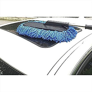 Removable Telescopic Car Wax Drag Nano Fiber Car Wash Brush Car Dusting Tool Car Mop Wax Dash Duster Exterior Interior Cleaning Kit Car Duster 1 Pcs Set (Multicolour)