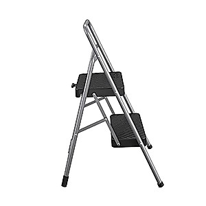 COSCO 11137PBL1E 2 Household Folding Step Stool, ANSI Type 3, 200 lb Weight Capacity, Platinum