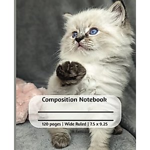 Composition notebook: Siberian Cats in the basket |Wide Ruled Notebook | Composition notebook wide ruled, 7.5 x 9.25, 120 Pages, For kids,teens, and adults