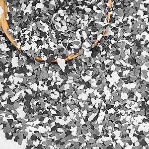 Taiyin 2800 G/ 6.17 lb Blend Decorative Color Chips Color Flakes Blend Concrete Coatings Paint Chips for Walls Floors Interior Exterior House Paint (Black, White, Grey)