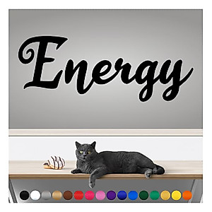 Transform Your Walls with Professional Grade, Outdoor Weatherproof Vinyl Stickers - Happy Sunday - UV Resistant, Made in The USA! Inspirational Words: Energy: 14 Inch, Satin Silver