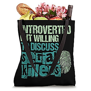 Introverted But Willing To Discuss Serial Killers True Crime Tote Bag