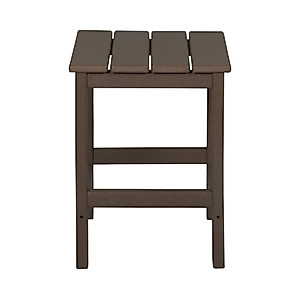 WestinTrends Malibu 3-Pieces Outdoor Table Set, Includes 1 Coffee Table and 2 Side Table, All Weather Poly Lumber Adirondack Patio Furniture Set, Dark Brown