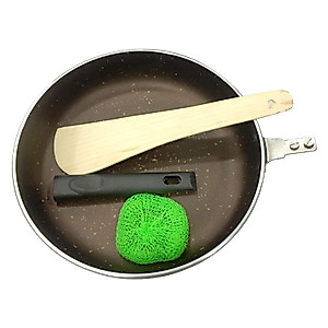 Nonstick Frying Pan Aluminum Cookware Deep Fry Pan with Steel Lid Cooking Pan Frying Skillet (260 MM)