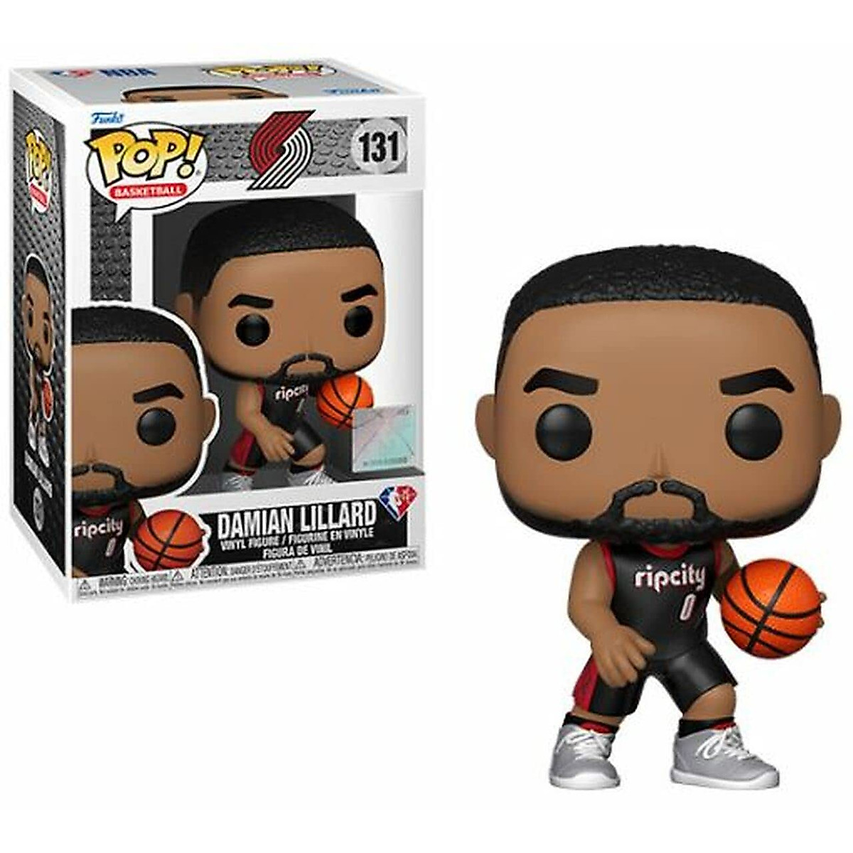 POP NBA: Blazers - Damian Lillard (Black Jersey) Funko Vinyl Figure (Bundled with Compatible Box Protector Case)
