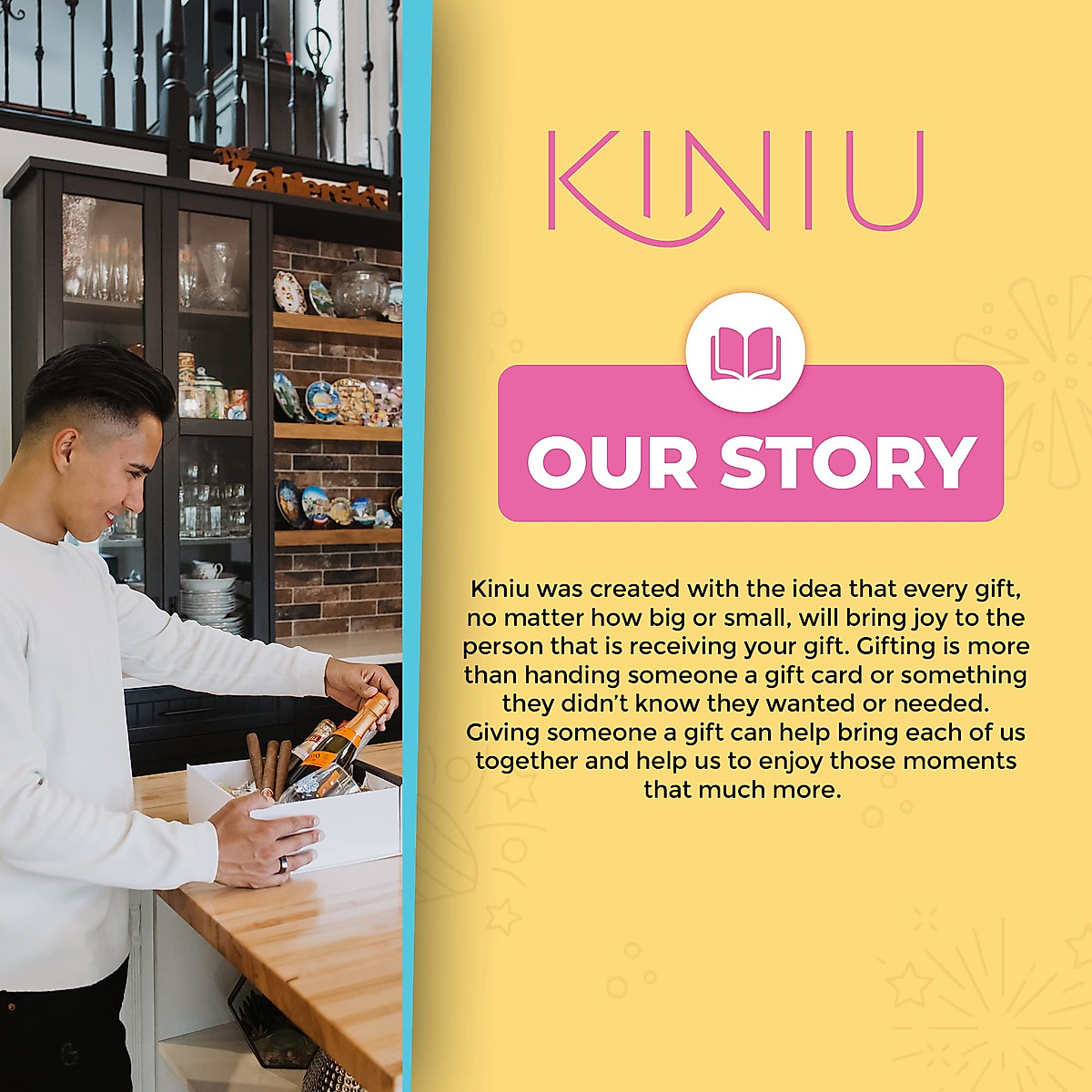 kiniu Black Gift Box with Lid 9.25x9.25x3.75 Inches - Square Collapsible Magnetic Closure Box for Gifts, Groomsman Box, Bridesmaid Proposal Boxes, Wedding, Birthday, Christmas (Black)