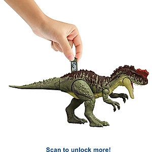 Mattel Jurassic World Dominion Massive Action Dinosaur Figure, Yangchuanosaurus Dino Toy with Attack Motion, Plus Downloadable App & AR
