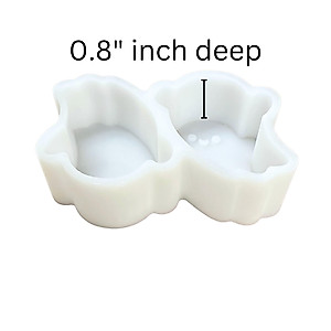 Ghost Vent Clip Car Freshie Silicone Mold | 2 pk 2.5 x 3.5” Cute Ghosts Tray Trendy Spooky Halloween Fall Freshener Heat Tolerant Oven Safe 450 F Boo