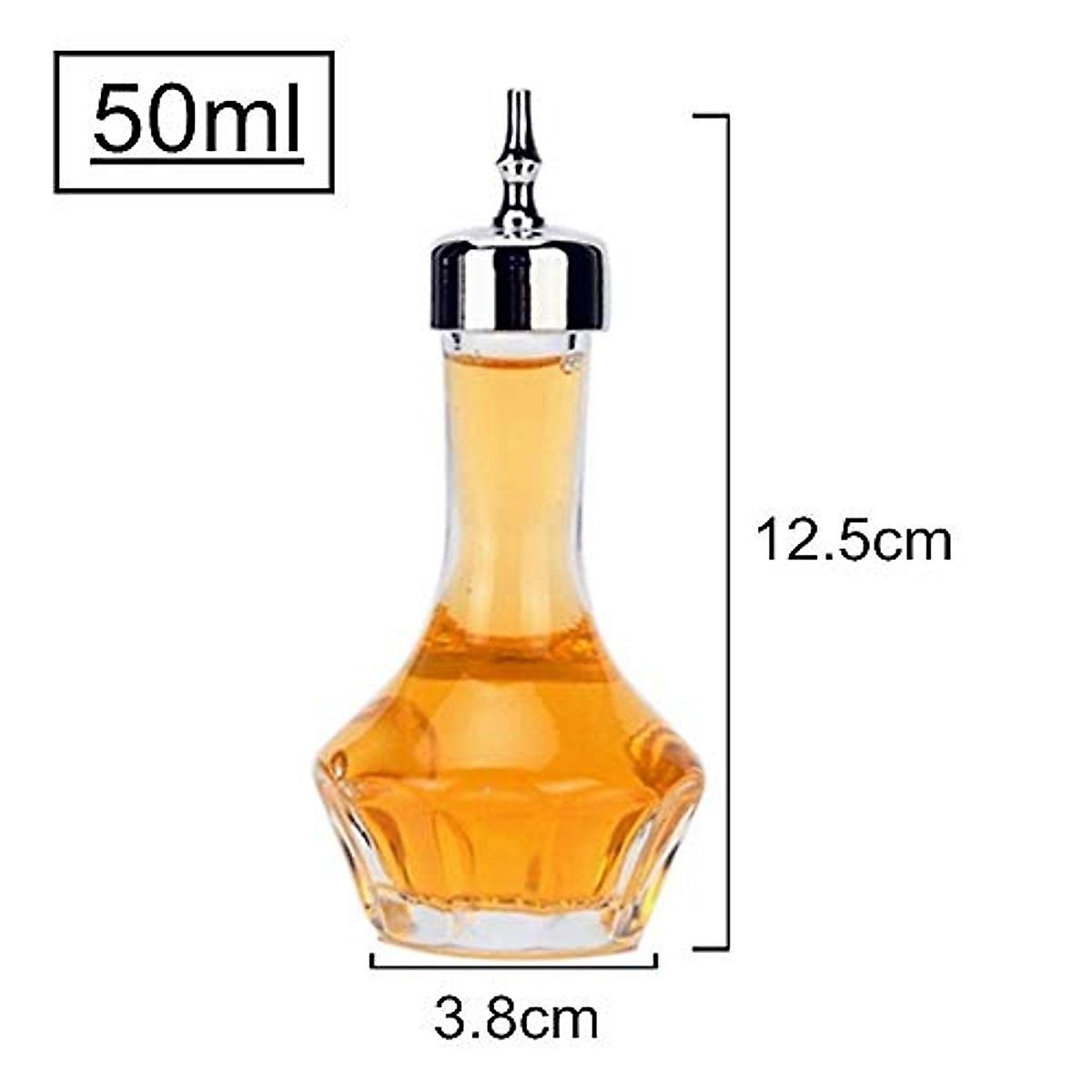 Bitters Bottle - 50ml Glass Dash Bottle with Stainless Steel Dasher Top, Professional Bar Tool for Making Cocktails - DSBT0001