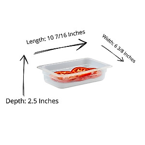 uVeans 8 Pack Commercial Food Pans - 1/4 Size 2 1/2 Inch Deep - NSF Plastic Food Pans - Freezer Safe