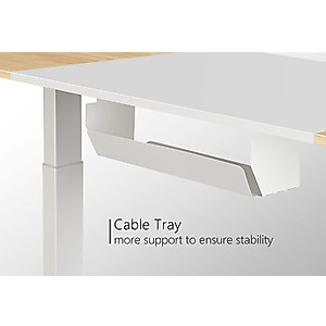 FEZIBO Dual Motor Height Adjustable Standing Desk Legs, Electric Desk Frame for 43 Inches to 59 Inches Desk Tops, Home Office Sit Stand Desk Base, White (Frame Only)