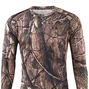 GDJGTA Shirt for Men's Outdoor Quick-Drying Camouflage Long Sleeves Tops Blouse T-Shirts