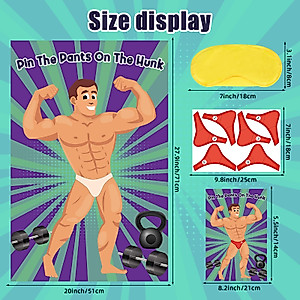 Adecortalk Bridal Shower Bachelorette Party Games Pin The Stickers On The Hunk with 42 Stickers for Bridal Shower Engagement Wedding Bachelorette Party Girls Night Party Games