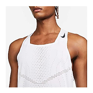 Nike Dri-FIT ADV AeroSwift Men's Racing Singlet (X-Large, White/Black)