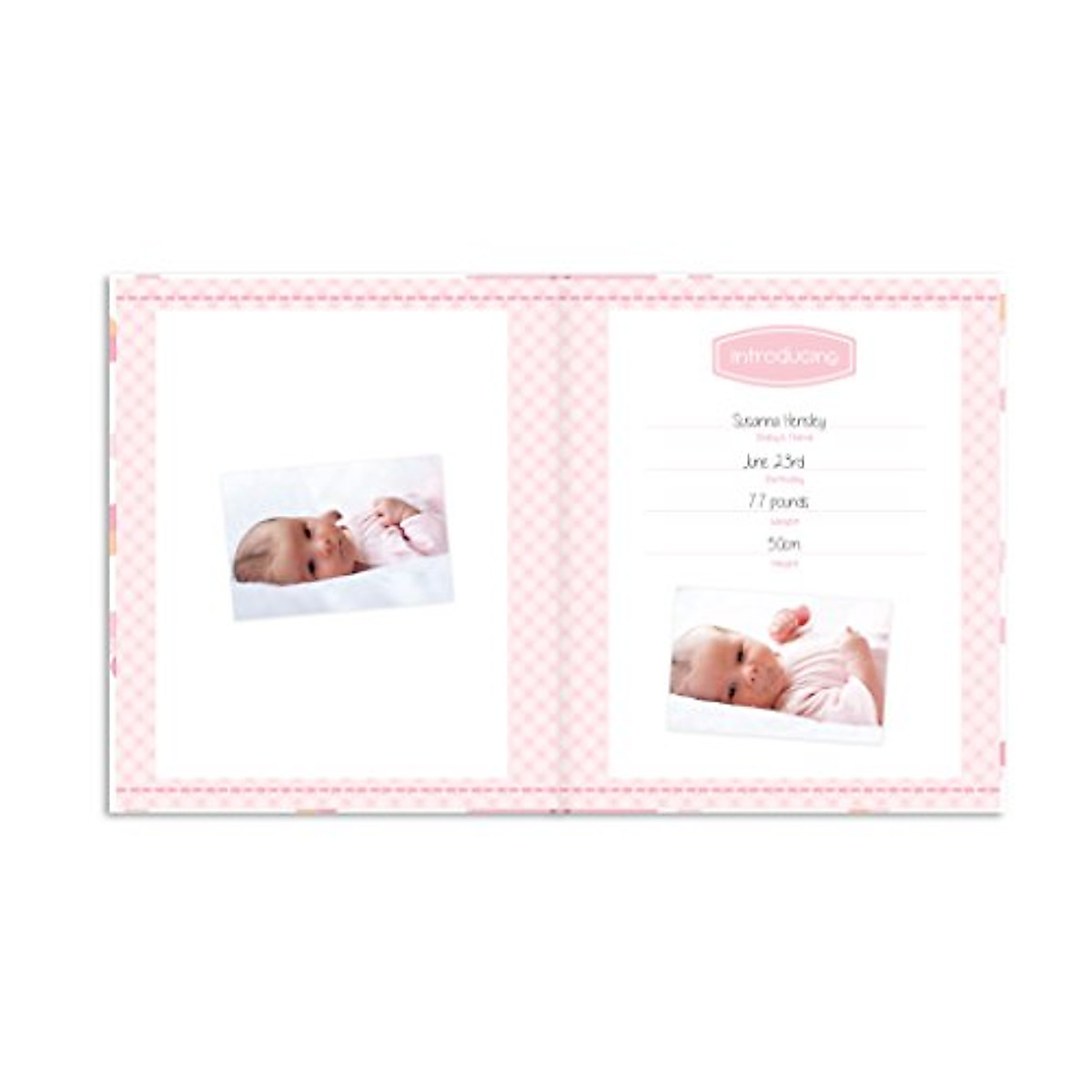 Lil Peach First 5 Years Baby Memory Book, Baby Girl Keepsake Book, Milestone and Photo Journal, Pink & Peach Confetti Polka Dots