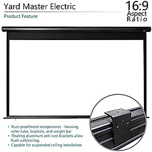 Elite Screens Yard Master Electric 165" Outdoor Motorized Projector Screen 16:9, Rain Water Protection Wireless Remote Control 8K 4K Ultra HD 3D Movie Theater Automatic Projection | OMS165H-ELECTRIC