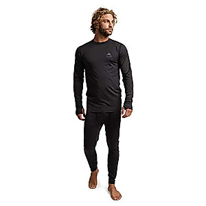 Burton Mens' Lightweight X Base Layer Crewneck Top (US, Alpha, Large, Regular, Regular, True Black)