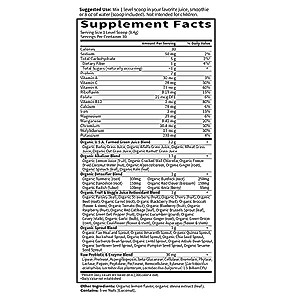 Garden of Life Raw Organic Perfect Food Alkalizer & Detoxifier Juiced Greens Superfood Powder - Lemon Ginger, 30 Servings - Non-GMO, Gluten Free Whole Food Dietary Supplement, Plus Probiotics