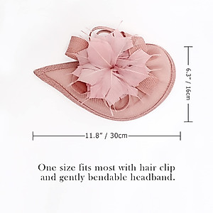 DRESHOW Women Fascinator Hats Tea Party Hat Vintage Pillbox Hat Headband for Cocktail