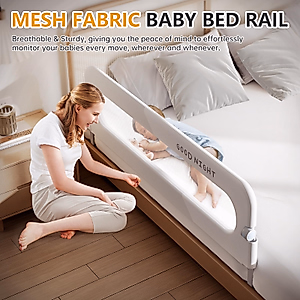 strenkitech Foldable Toddler Bed Rails - Kids Guard Bumper for Crib Safe Bed Side Rail for Twin Queen King Full Size Beds 32inch