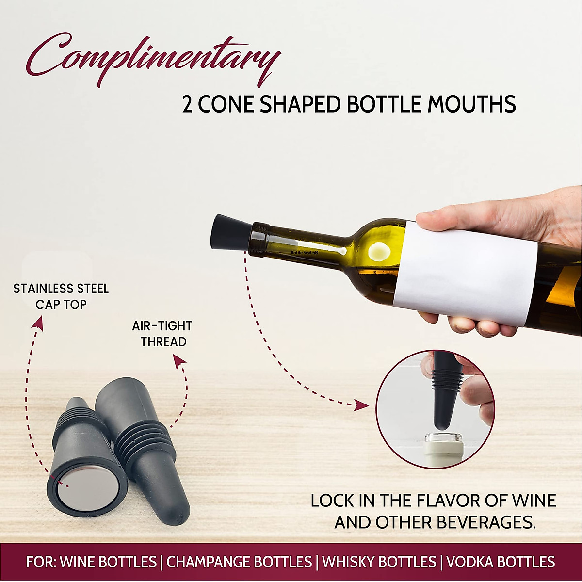 4 Set (8 Piece) Wine Travel Bag with Improved Protection, Wine Travel Bag Airplane comes with 2 Wine Stoppers, Wine Bottle Travel Protector Bags PVC Material, Travel Wine Bags for Suitcase.