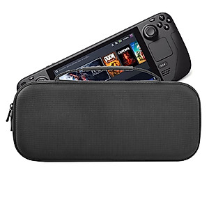 Emvaoal Carrying Case Compatible with Steam Deck, Fit Ac Adapter Chargers, with 16 SD Games Cartridges Portable Travel Carrying Case Pouch for Steam Deck Console & Accessories