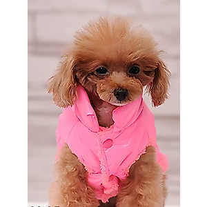 PAWSINSIDE Dog Warm Fleece Vest Coat Pet Cold Weather Quilted Coats Puffer Jacket Clothes for Cats and Small Dogs (Pink, X-Large)