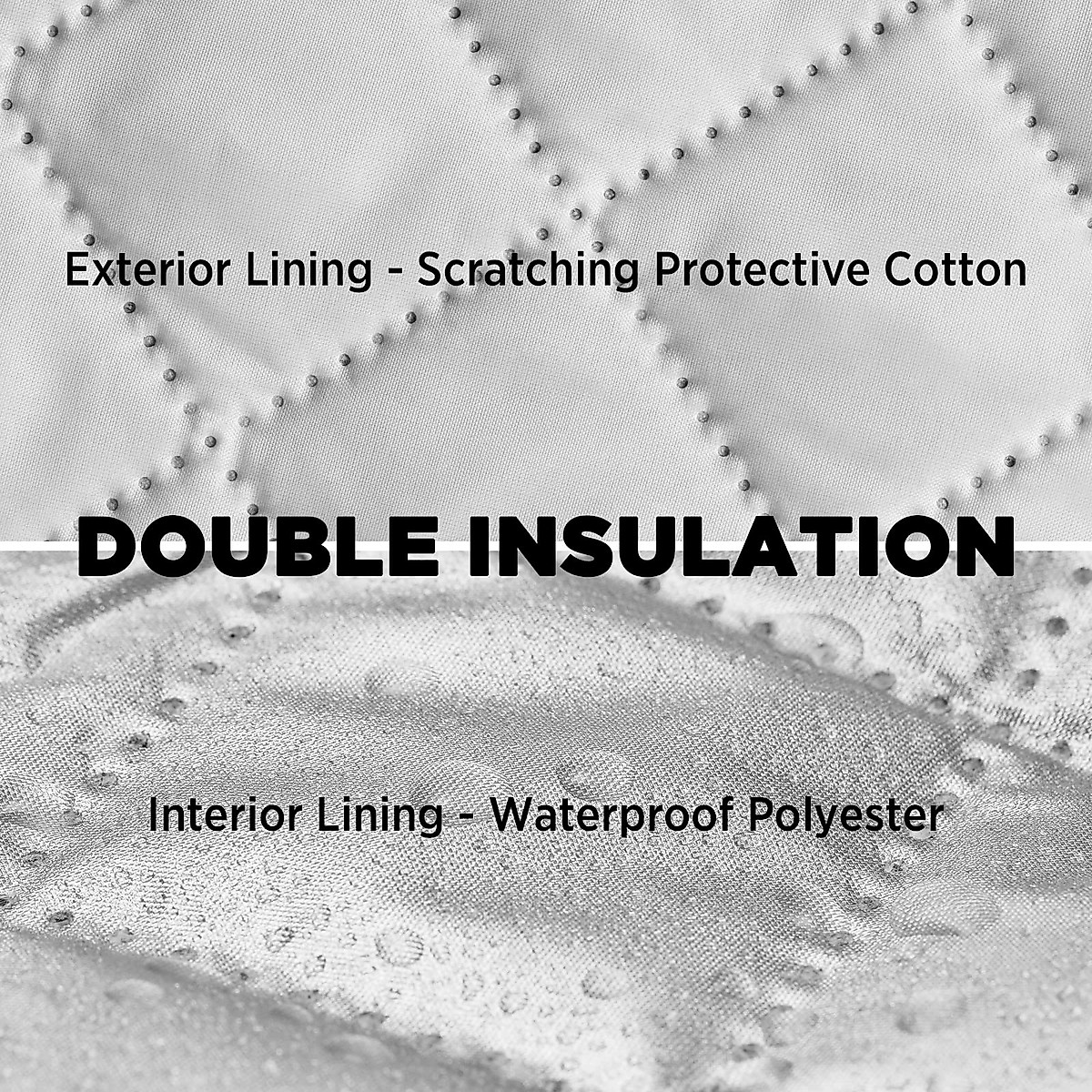 TURBRO Indoor Insulated Window Air Conditioner Cover - Waterproof, Dustproof, Winterproof - Universal Drawstring Design with Multiple Power Cord Holes - Fits Up to 20” L x 2.4” W x 15” H