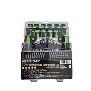 PITTSBURGH Comfort Grip Screwdriver Set, 70 Pc.