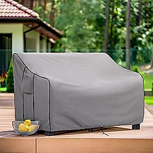 Kylinlucky Outdoor Furniture Covers Waterproof, 3-Seater Patio Sofa Covers Fits up to 88W x 36D x 35H inches Grey