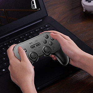 8Bitdo Pro 2 Bluetooth Controller - Hall Effect Joystick Update, for Switch, Windows, Apple, Android, Steam Deck, and Raspberry Pi (Black)
