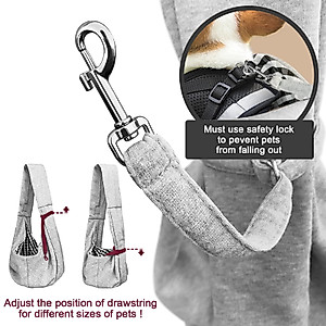 artisome Pet Dog Sling Carrier for 3-10 lbs pet,Dog Purse Pouch,Dog Satchel,Reversible unadjustable Strap Travel Hand-Free Safe Bag Small Puppy Backpack (Grey)