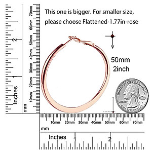 Hoops Earrings, Fashion Jewelry Big Rose Gold Plated Hoop Earrings for Women Gifts