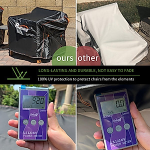 Rimwig Patio Chair Covers 2 Pack Waterproof, Black Outdoor Furniture Covers, Heavy Duty Wicker Garden Chair Cover 32" W x 37" D x 36" H