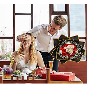 48 Sheets Flower Wrapping Paper , Wrapping Paper with 24 Butterflies 3D and 3 Satin Ribbon , Bouquet Wrapping Paper Waterproof , Papel para Ramos de Flores , Floral Wrapping Paper, Floral Paper (4 Colors)