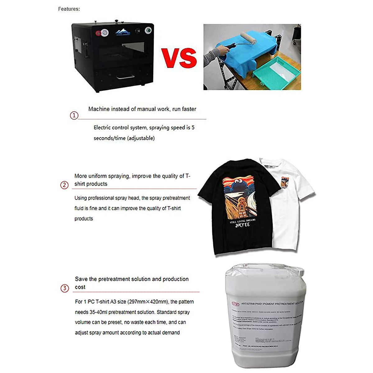 H-E 110V DTG Pretreatment Machine for DTG Printers, DTG Spray Pretreatment Machine