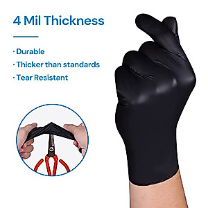EDI Disposable Vinyl Gloves Large, 100 pcs (Black)