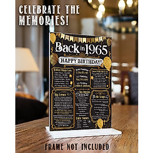 60th Birthday Party Decorations for 60th Birthday (Sixty) - Remembering The Year 1965 - Party Supplies - Gifts for Men and Women Turning 60 - Back In 1965 Birthday Card 11x14 Unframed Print