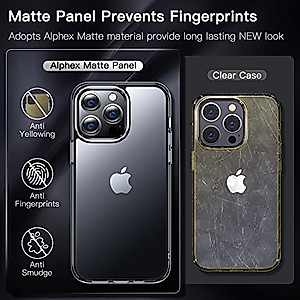 Alphex Beyond Clear for iPhone 14 Pro Max Case [Never Yellowing][Look as Caseless] 10FT Military Grade Protective Soft Glossy Bumper Matte Slim Women Men Phone Cover 6.7 inch, Matte Clear