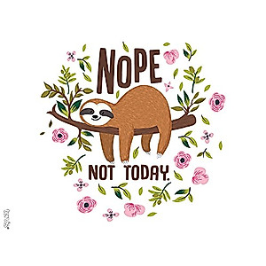 Tervis Sloth Nope Not Today Made in USA Double Walled Insulated Tumbler Travel Cup Keeps Drinks Cold & Hot, 24oz, Classic