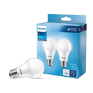 PHILIPS LED Basic Frosted Non-Dimmable A19 Light Bulb - EyeComfort Technology - 1000 Lumen - Daylight (5000K) - 10W=75W - E26 Base - Indoor - 8-Pack